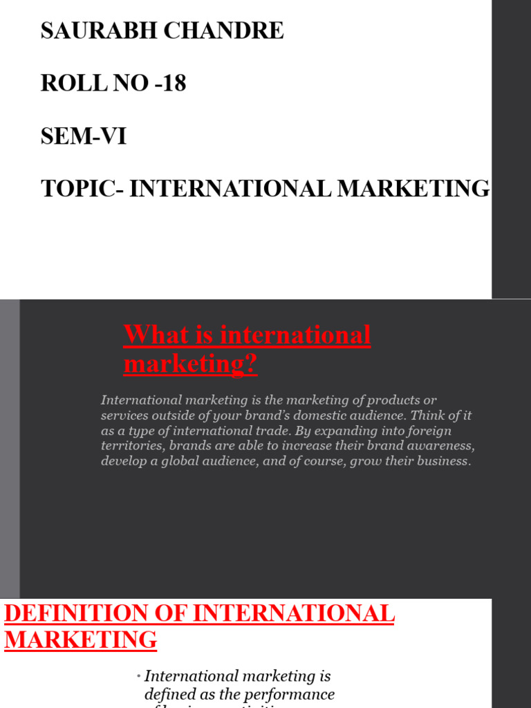 International Marketing Roll No 18 | PDF | Marketing | Inflation