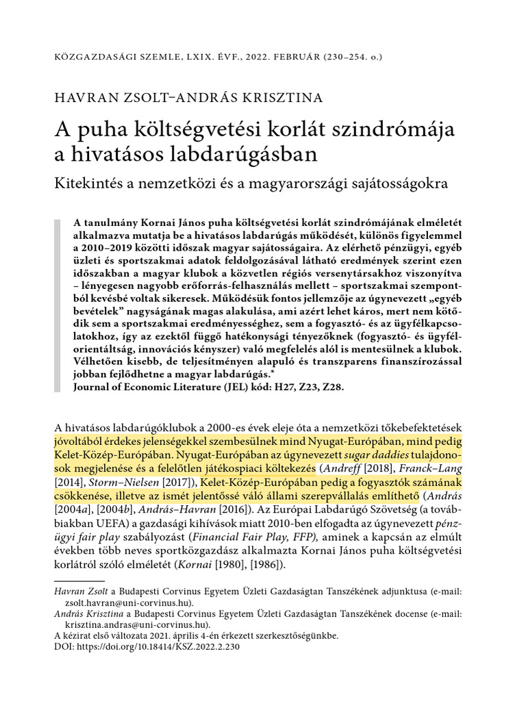 Puha Költségvetési Korlát Havran | PDF