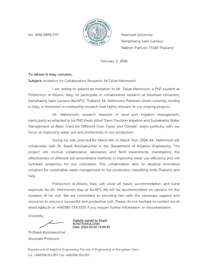 Invitation for Research Collaboration | PDF | Science & Mathematics