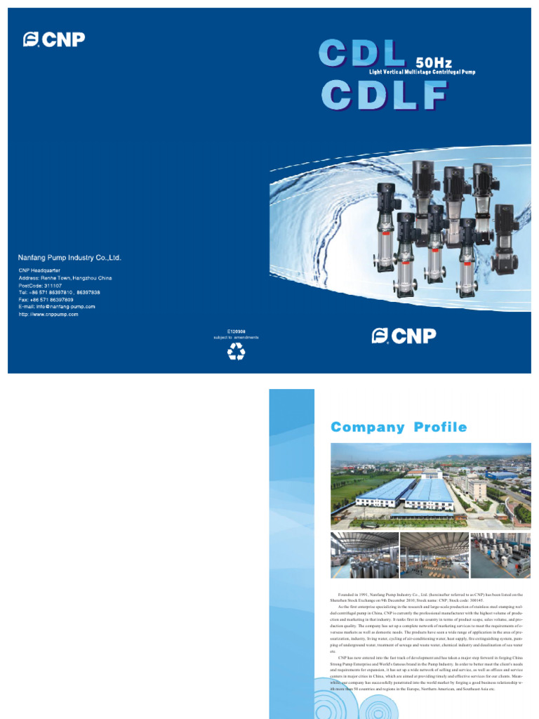 Ficha Técnica CNP Serie CDLCDLF. Proservices | PDF