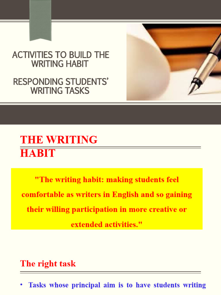 Writing Habit Building Activities | PDF | Sentence (Linguistics) | Writing