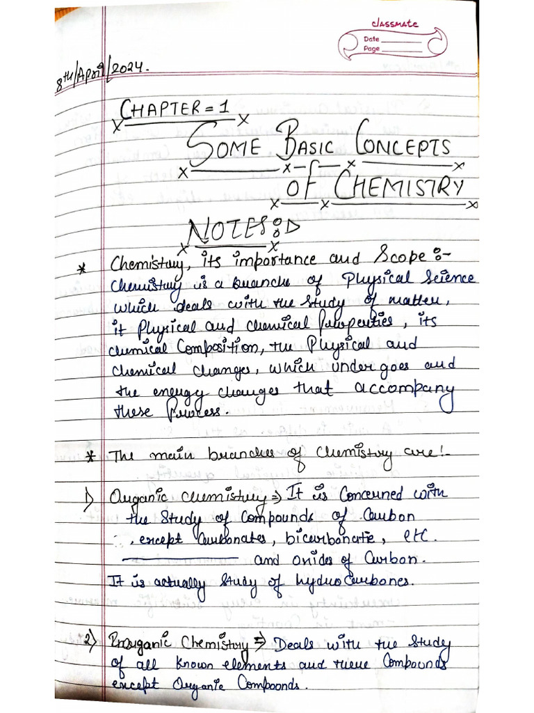 Chemistry Chapter 1 Class 11 | PDF