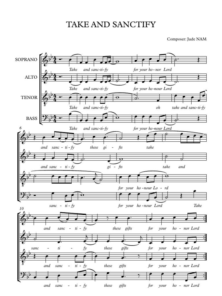TAKE AND SANCTIFY FINAL - Full Score-1 | PDF