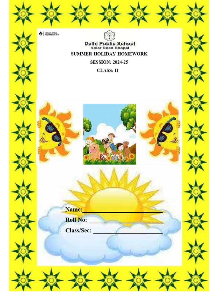 Summer Holiday Homework Class 2 | PDF