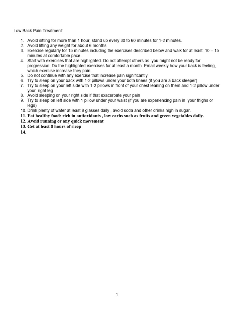 Exercise Program Low Back Pain | PDF | Musculoskeletal System