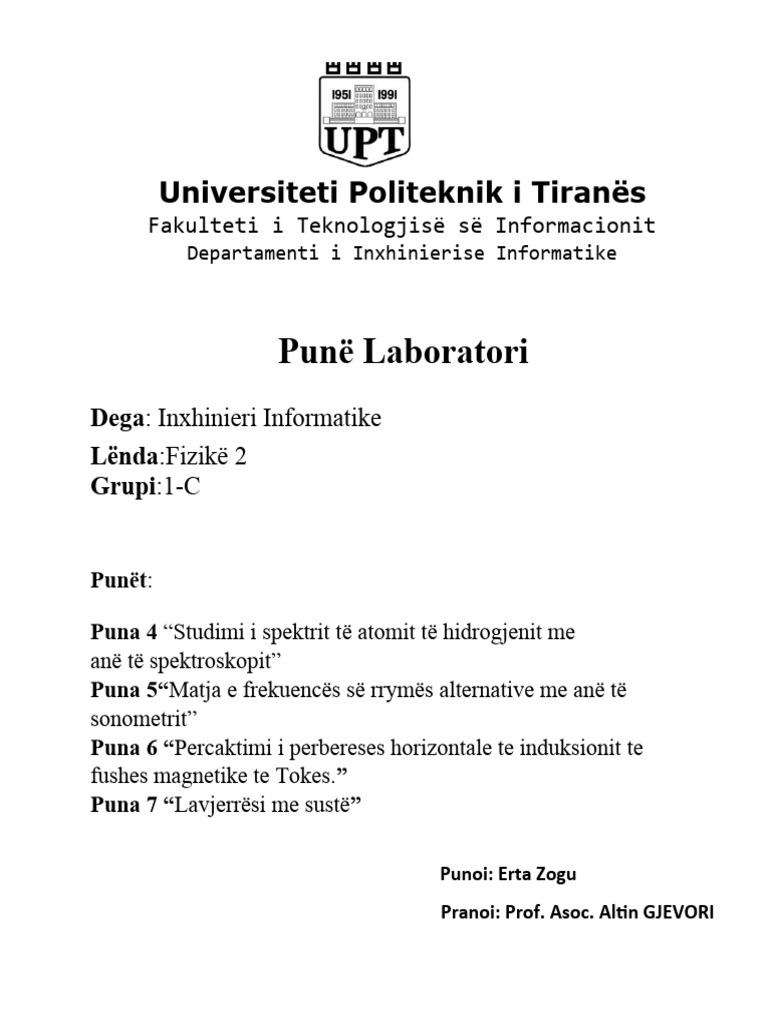 Pune Laboratori Fizika 2 | PDF
