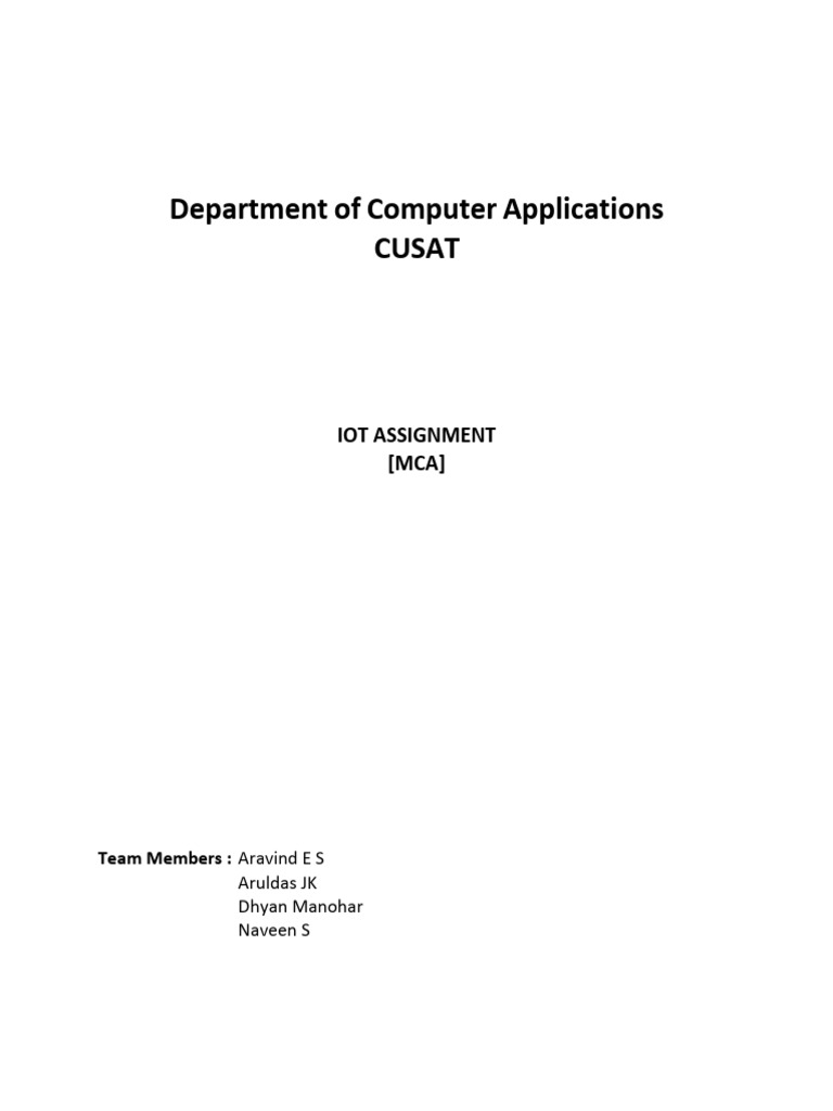Iot Assignment Mca | PDF