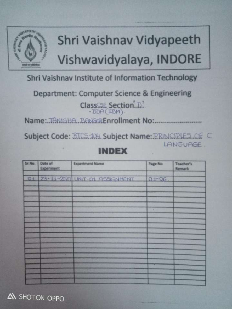 Principles of C Assignments | PDF