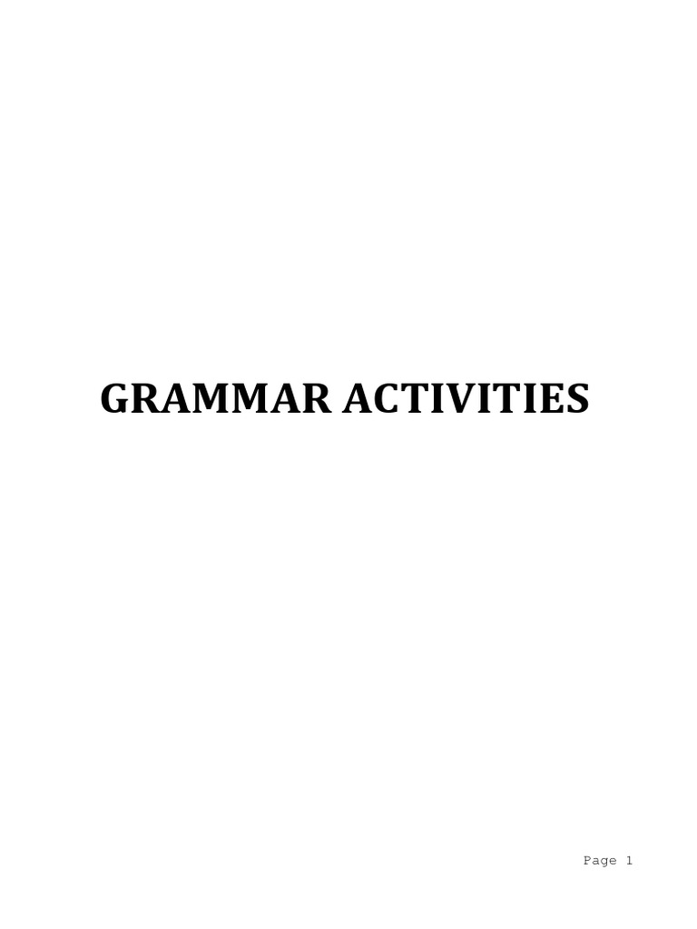 Grammar Activities | PDF | Heart | Heart Valve