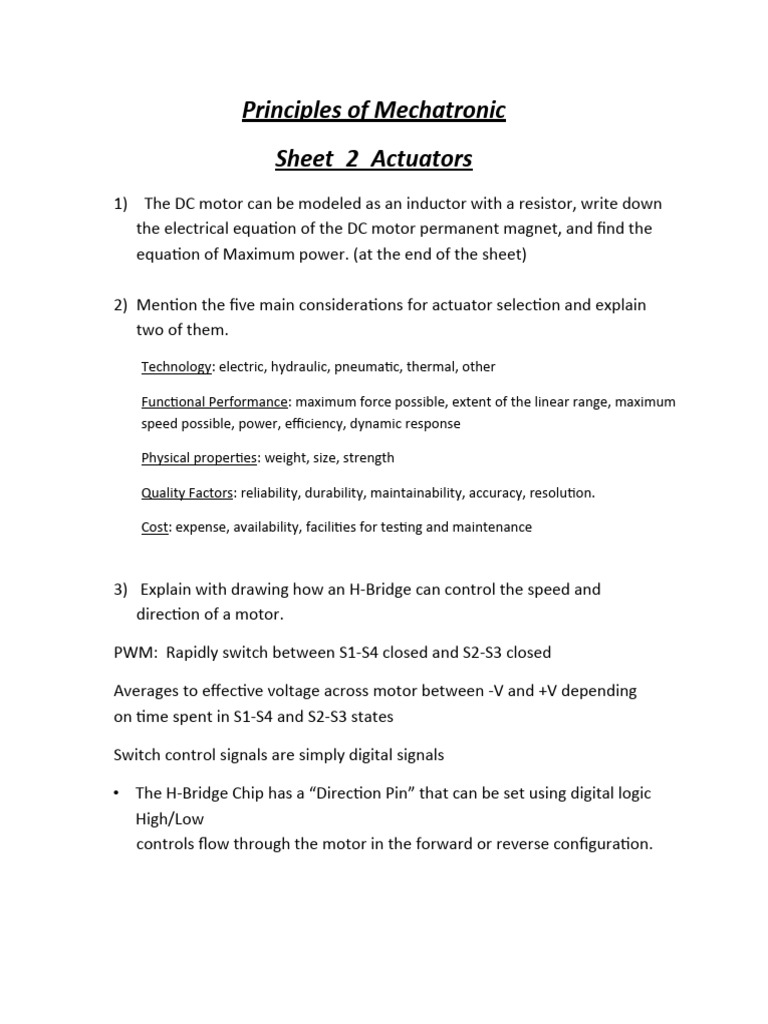 Mechatronic Actuator Design Principles | PDF | Electric Motor | Actuator