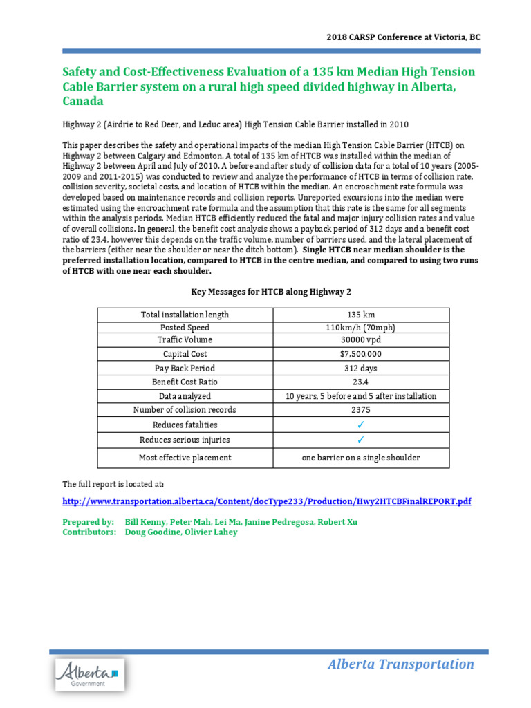 Hwy 2 HTCB Report-Insert-Final | PDF | Transport | Road Transport