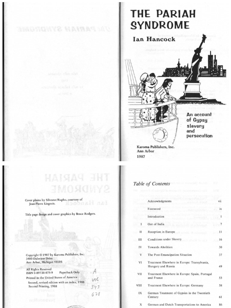 The Pariah Syndrome An Account of Gypsy Slavery and Persecution (Ian F ...