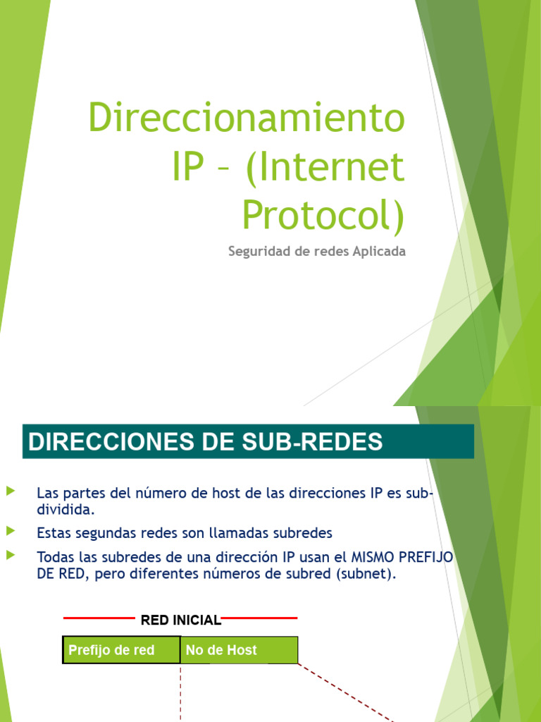 Direccionamiento IP - (Internet Protocol) : Seguridad de Redes Aplicada | PDF | Dirección IP ...