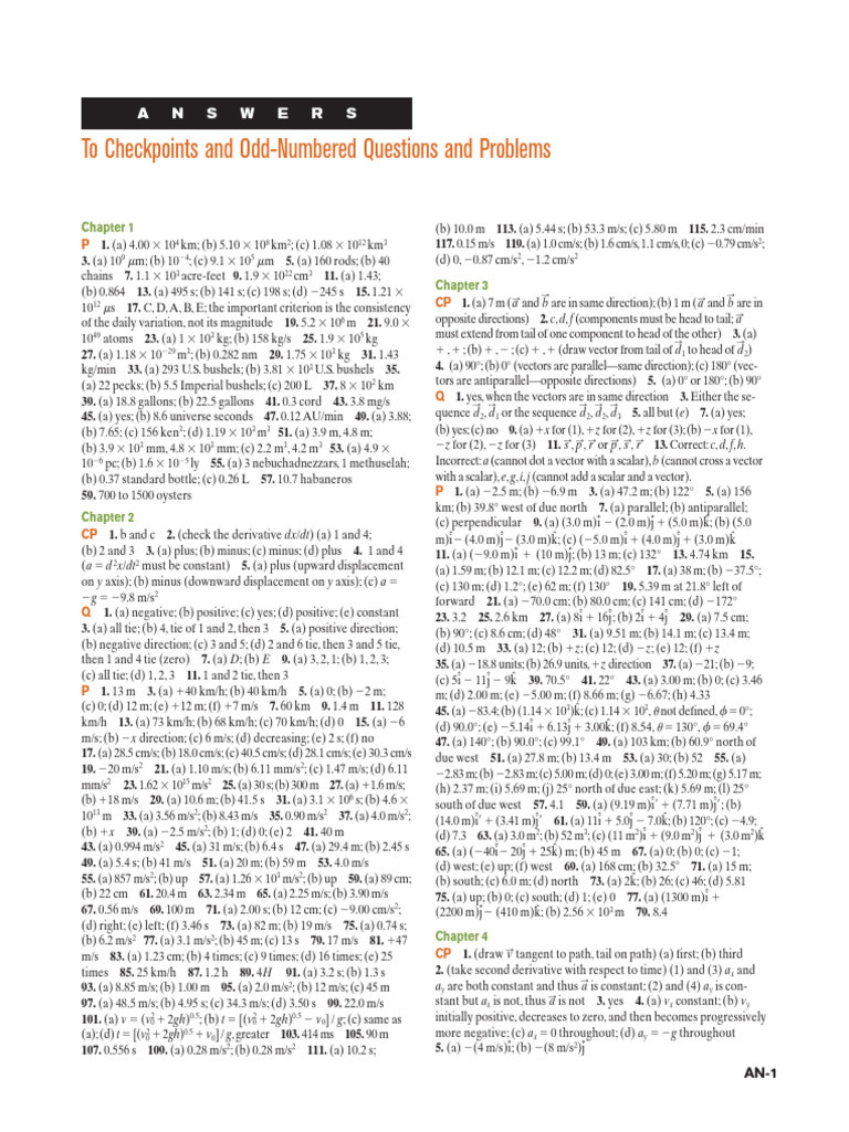 Resnick Solutions | PDF | Physical Quantities | Physics