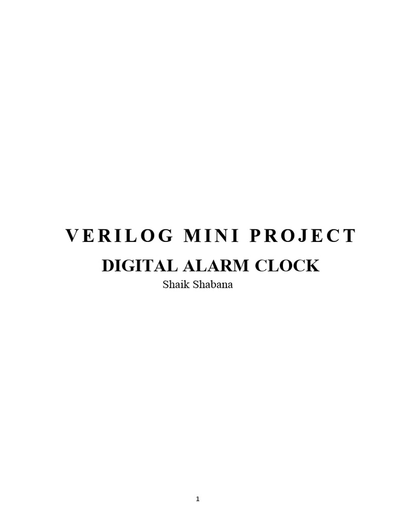 Alarm Clock Using Verilog | Download Free PDF | Hardware Description Language | Vhdl