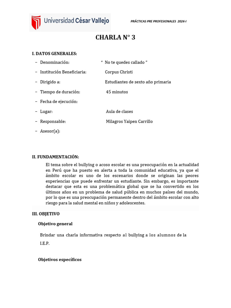 Charla 3 El Bullying. | PDF | Acoso cibernético | Violencia