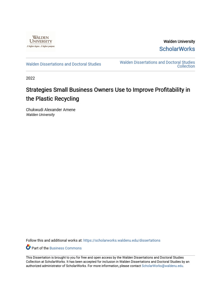 Strategies Small Business Owners Use To Improve Profitability in | PDF ...