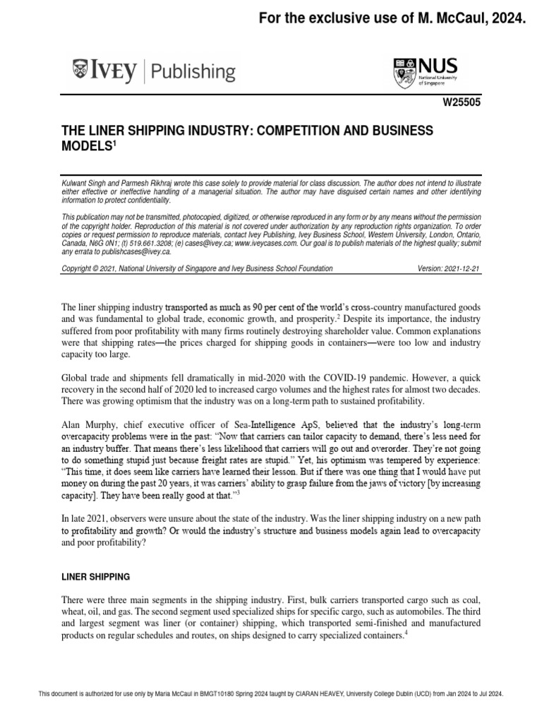 The Liner Shipping Industry | PDF | Port | Ships The Liner Shipping Industry | PDF | Port | Ships