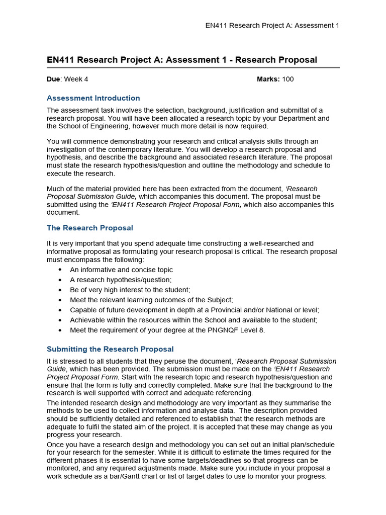 Research Project A - Assessment 1 - Research Proposal | PDF ...