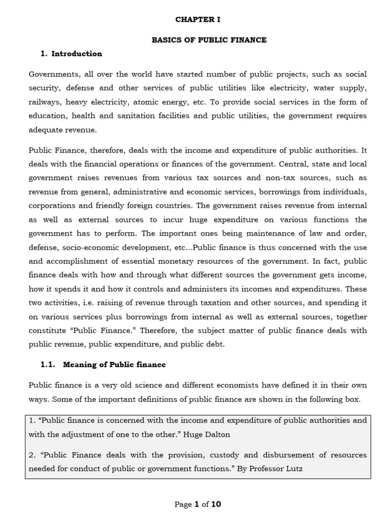 Chap 1 Tax | PDF | Public Finance | Debt