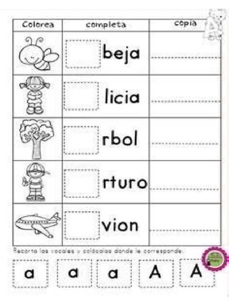 Sílabas,Recortar y Pegar de Chanel,Luz | PDF