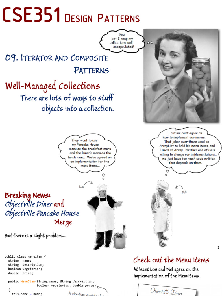 09 - Iterator & Composite Patterns | PDF | Menu | Method (Computer Programming)