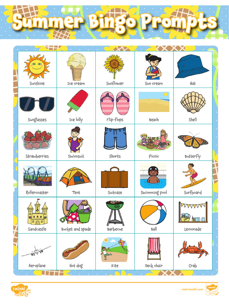 T PRT 1649840088 Summer Bingo Ver 1 | PDF | Games & Activities ...