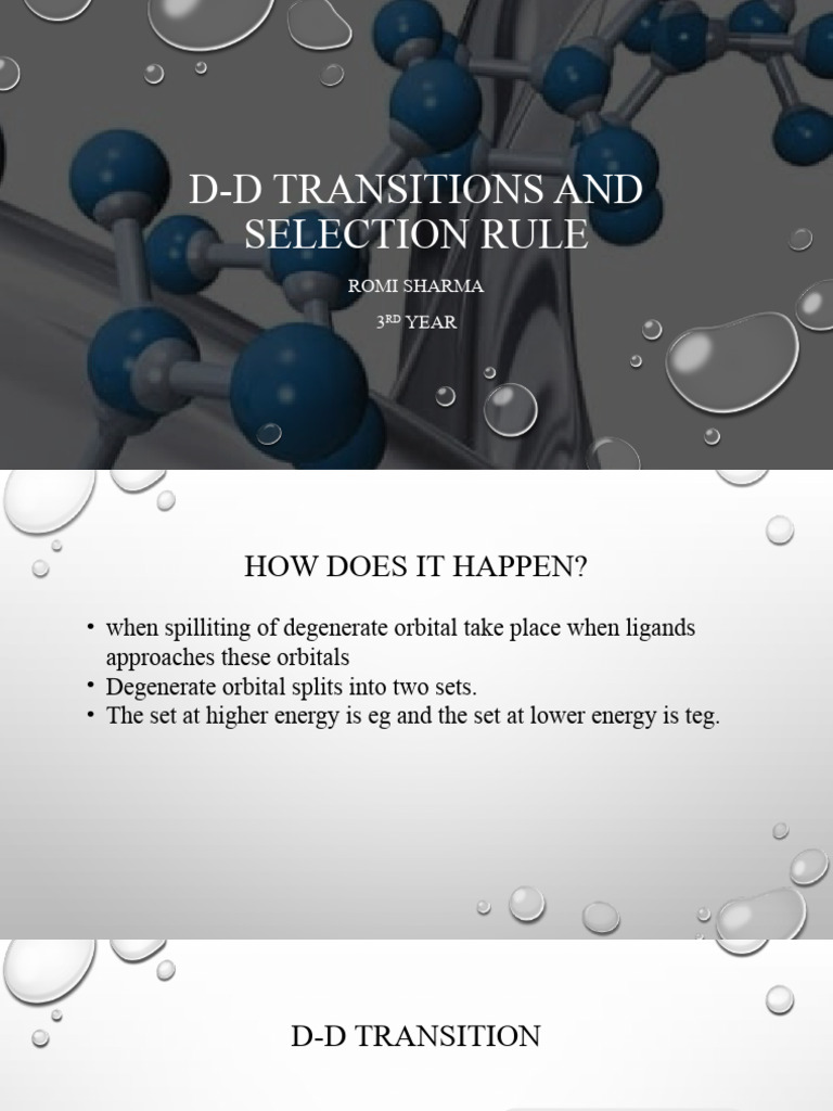 D-D Transitions and Selection Rule | PDF | Computers | Technology ...