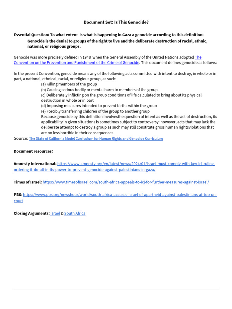 Genocide Document Set | PDF | Genocides | Hamas