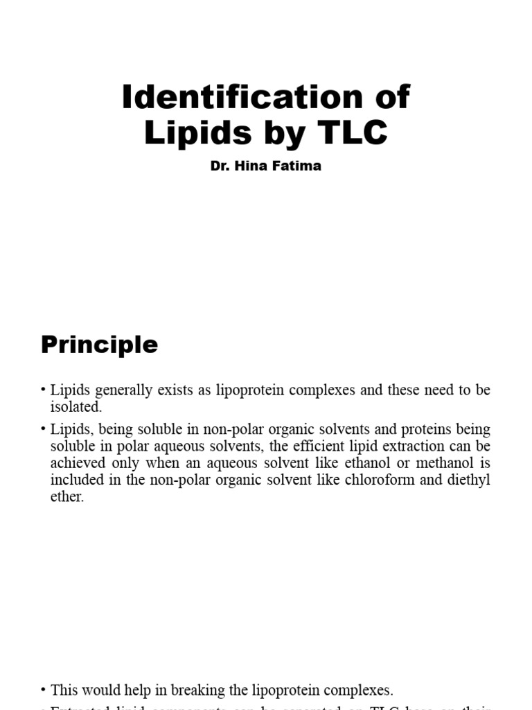 Identification of Lipids by TLC | PDF | Thin Layer Chromatography | Solvent