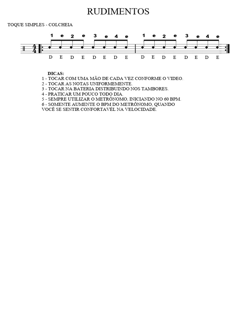 Toque Simples Colcheia | PDF