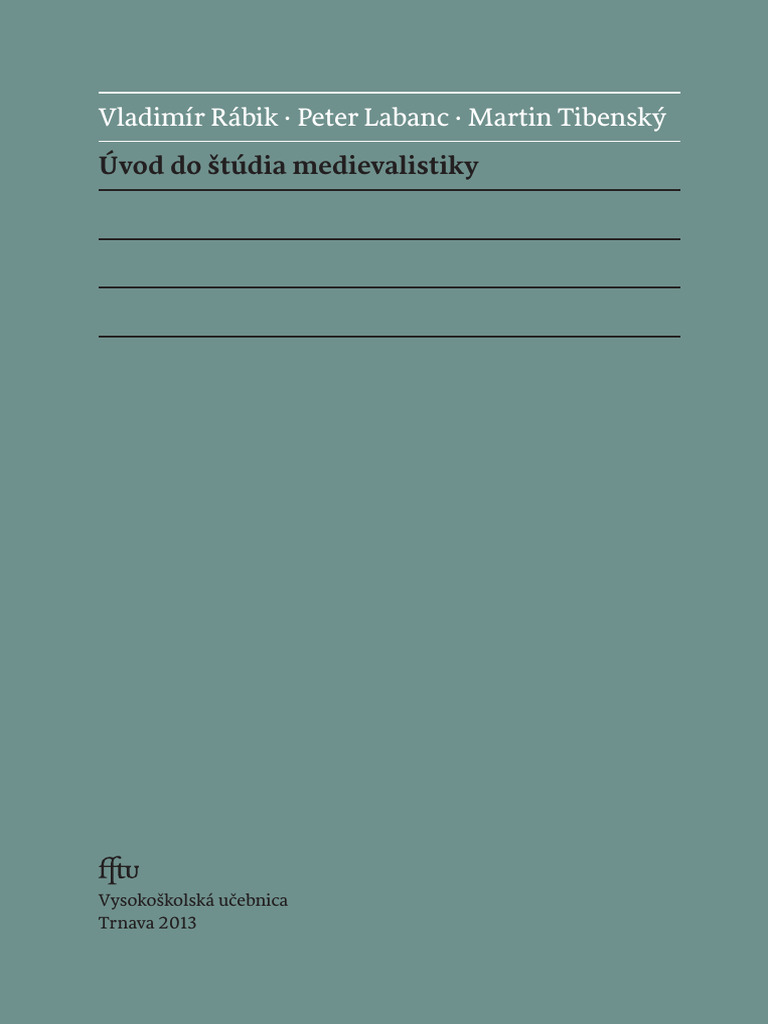 Rabik Uvod Do Studia Medievalistiky | PDF