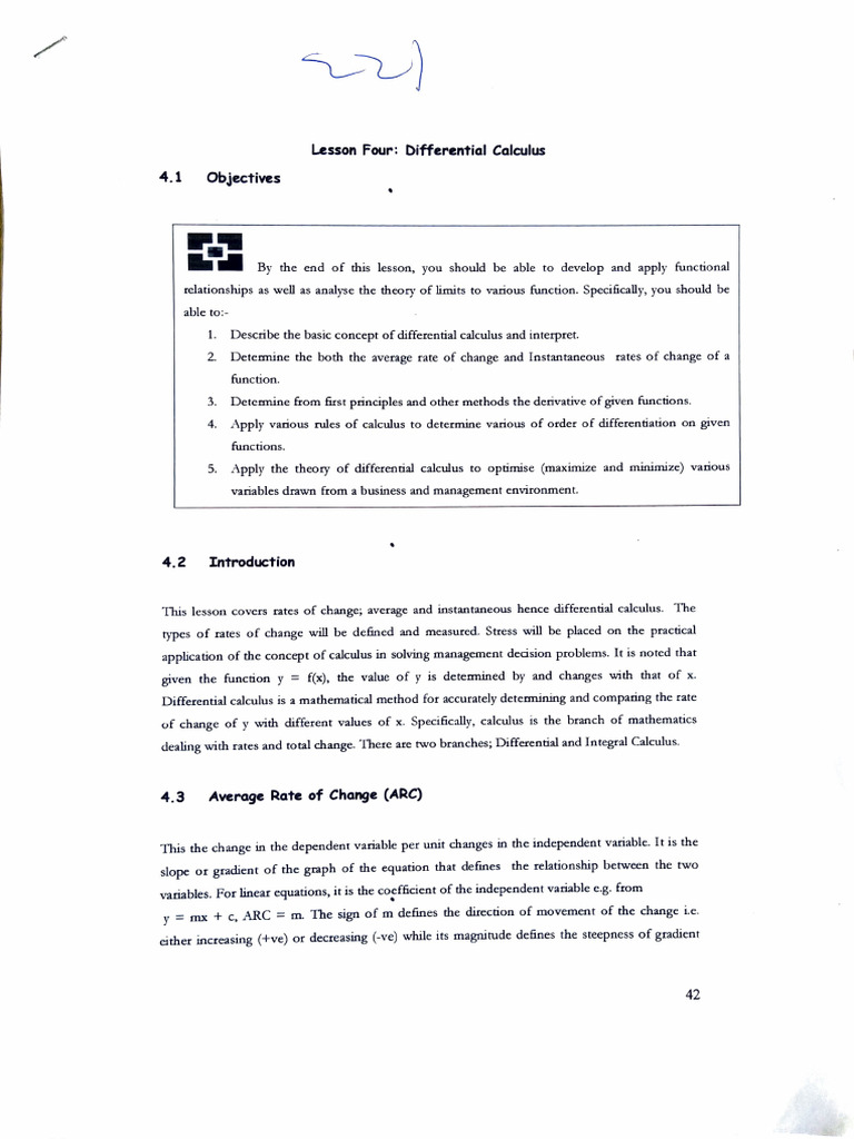 Differential Calculus Pdf Derivative Differential Calculus