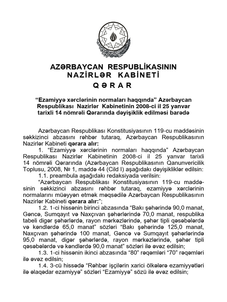 Ezamiyye Normalari-2024 | PDF