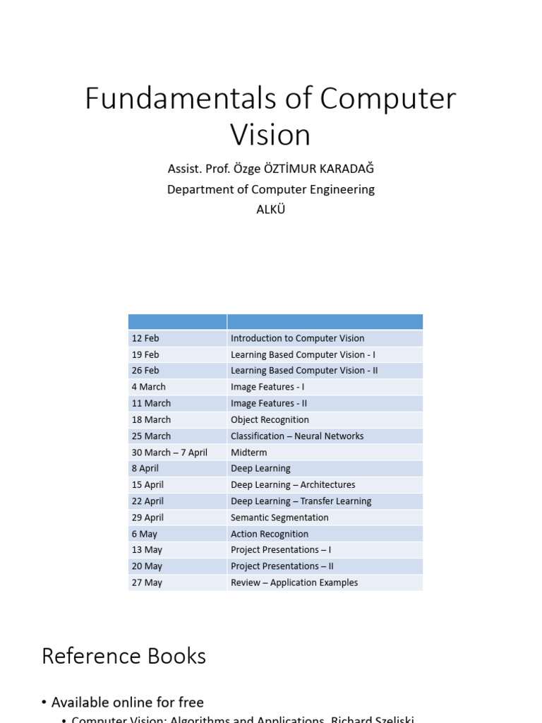 Comp Vis Week 1 | PDF | Computer Vision | Deep Learning