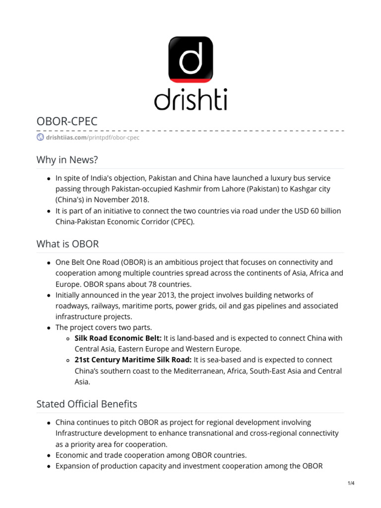 obor-cpec | PDF | Pakistan | Foreign Policy