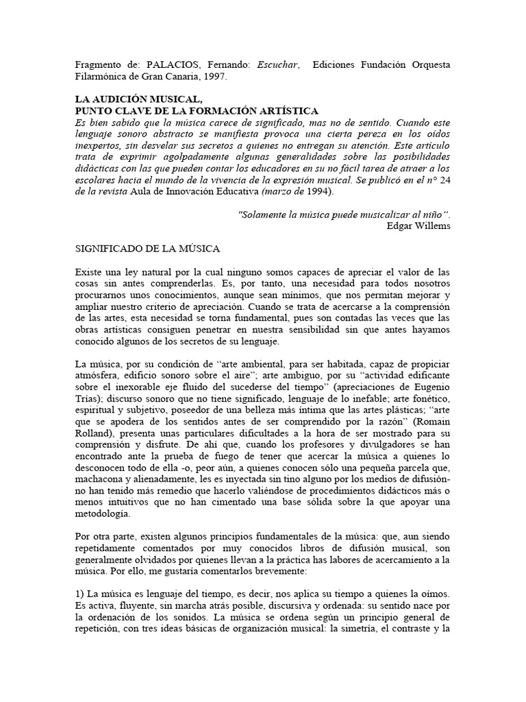 La Audici N Musical | PDF | Escuchando | Los símbolos