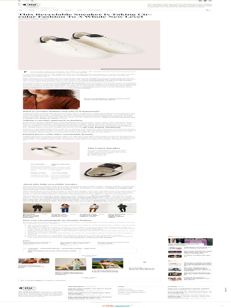These Eco Sneakers Are 100 Recyclable | PDF | Recycling | Clothing