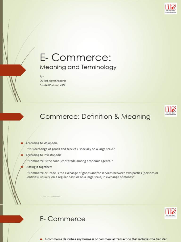 E- Commerce- unit 1 (1) | PDF | Electronic Data Interchange | E Commerce