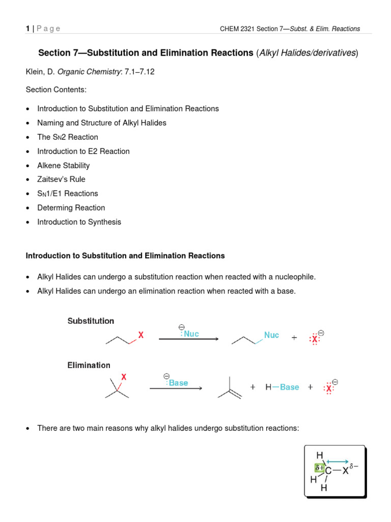CHEM 2321 Section 7 Halides W23 | PDF | Chemical Reactions | Chemistry