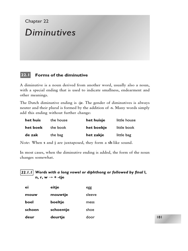 Diminutives | PDF | Grammatical Gender | Linguistics