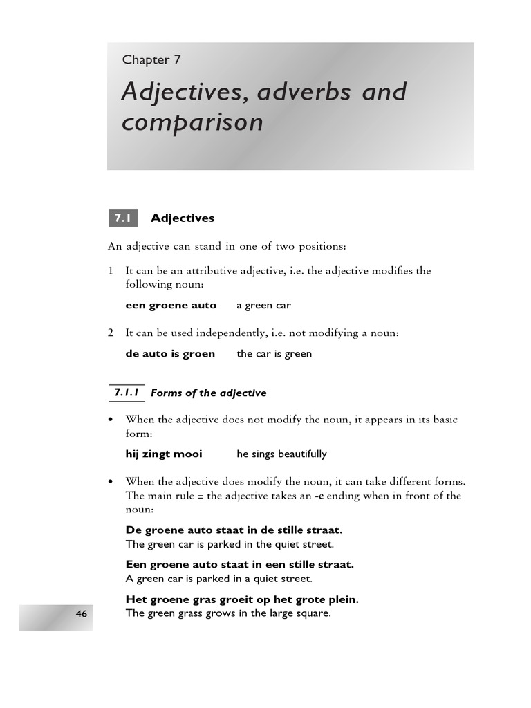 Adjectives Adverbs and Comparison | PDF