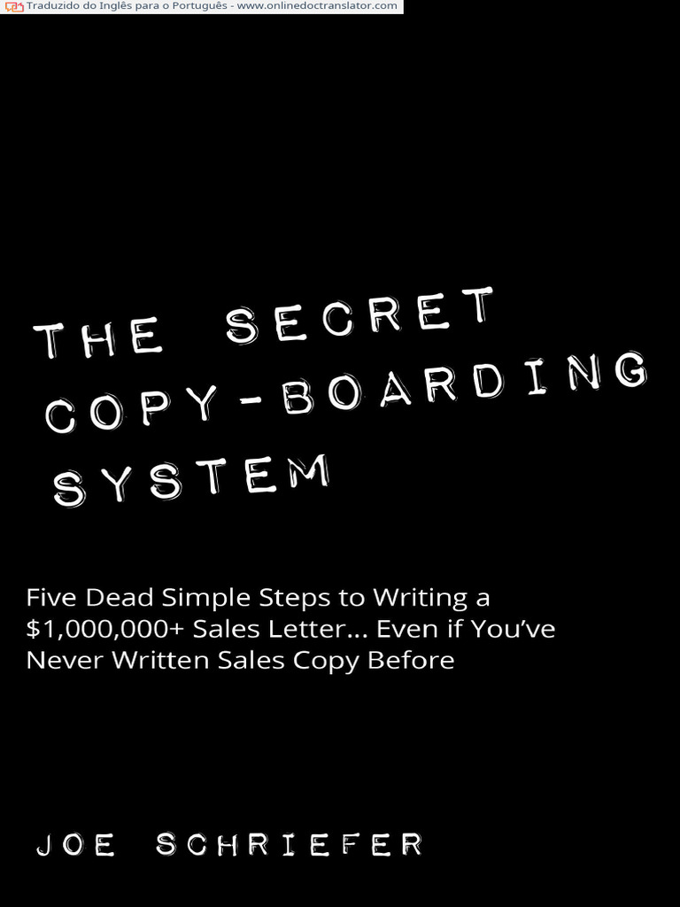 Segredos do Copyboarding de Joe Schriefer | PDF | Dinheiro | Marketing