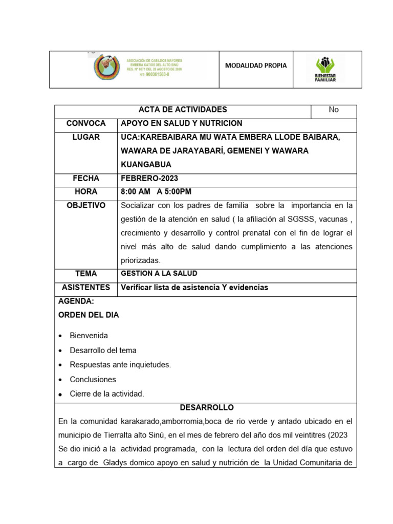 Acta de Marzo Gestion para La Salud | Descargar gratis PDF | Ciencias ... Acta de Marzo Gestion para La Salud | Descargar gratis PDF | Ciencias ...