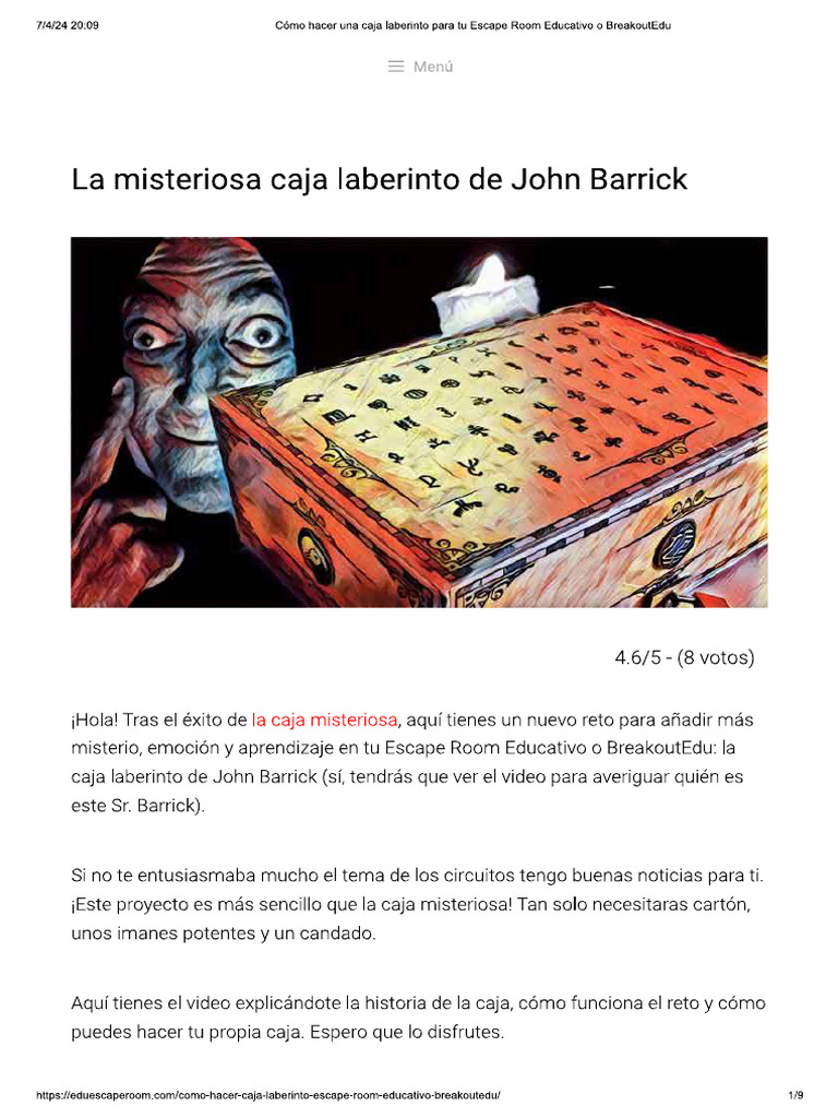Instruc. La Misteriosa Caja Laberinto de John Barrick | PDF