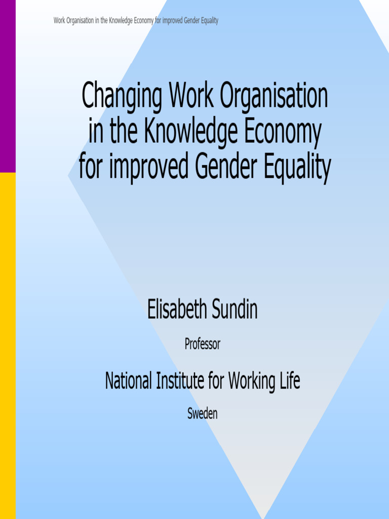 Gender Equality in Knowledge Economy Work | PDF | Knowledge Economy ...