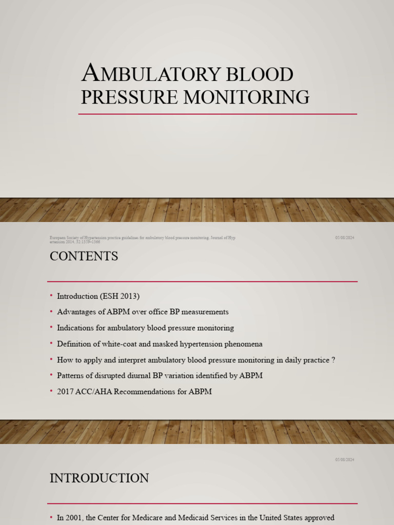 Guidelines for Ambulatory Blood Pressure Monitoring | PDF ...