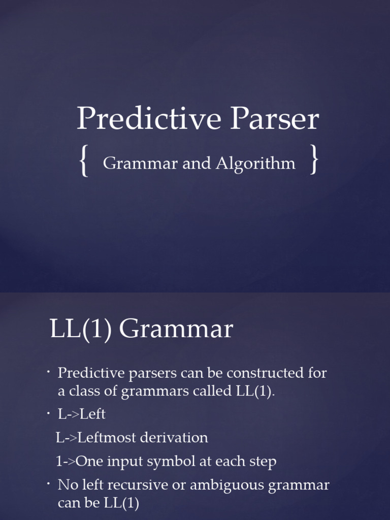 LL(1) Parsing Guide | PDF | Parsing | Mathematical Logic