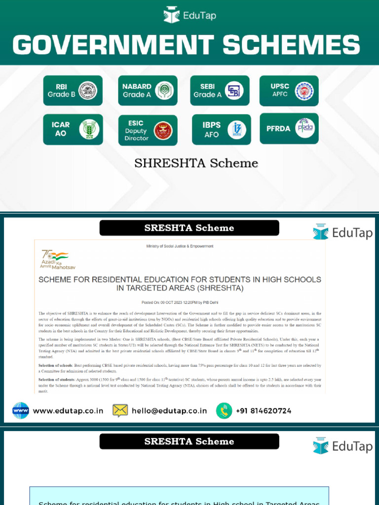 SHRESHTA Scheme for SC Education | PDF | Economies