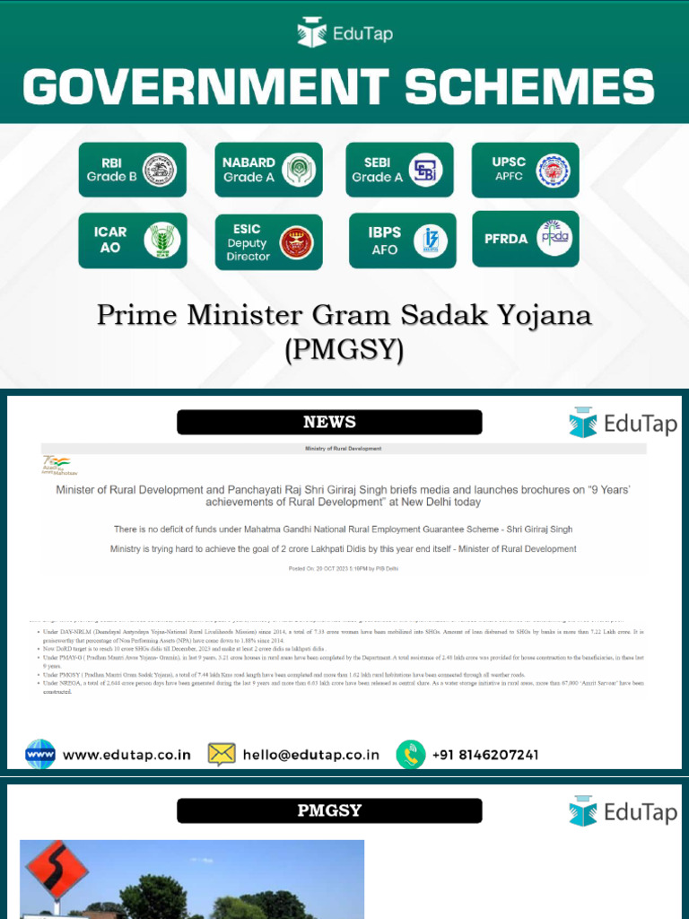 10th November 2023-PMGSY - Government Scheme | PDF | Economies ...